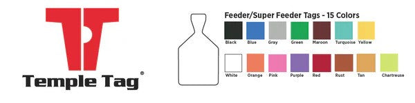 Temple Super Feeder Blank Blue Tags : 50ct | Heritage Animal Health