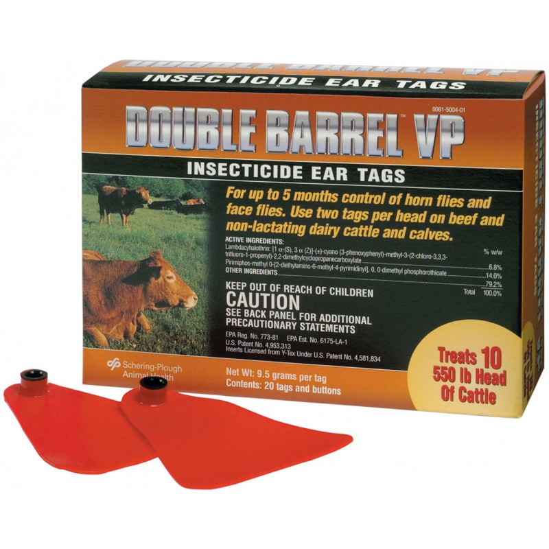 Double Barrel VP Insecticide Tags : 20ct | Heritage Animal Health
