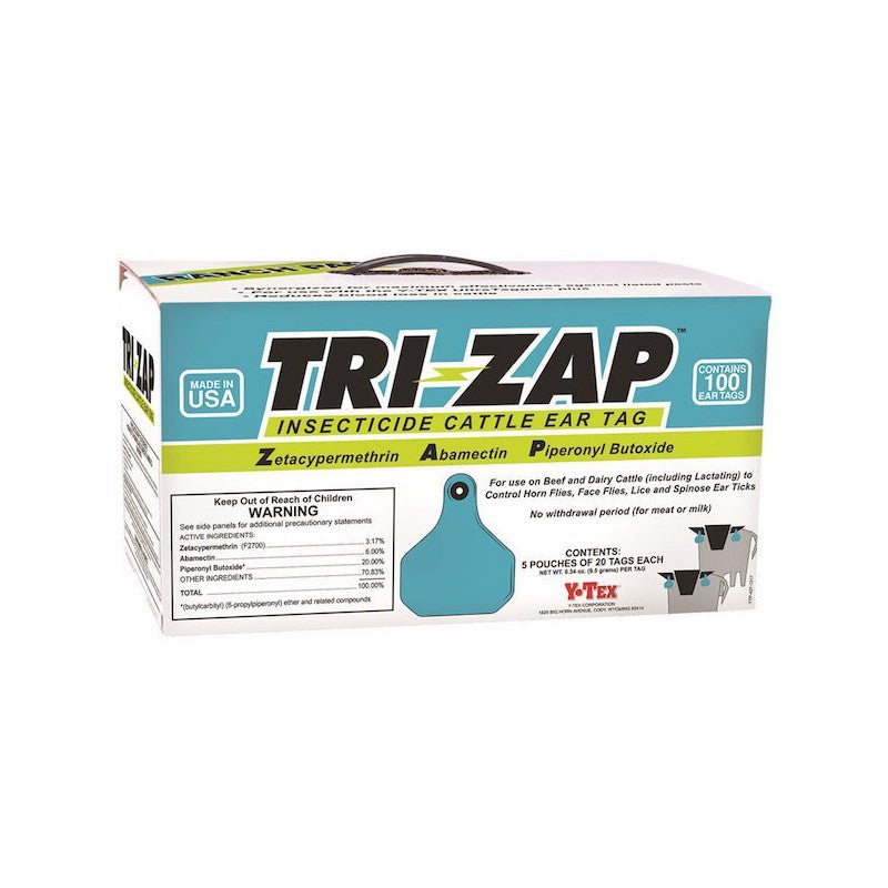Tri-Zap Insecticide Tags : 100ct | Heritage Animal Health