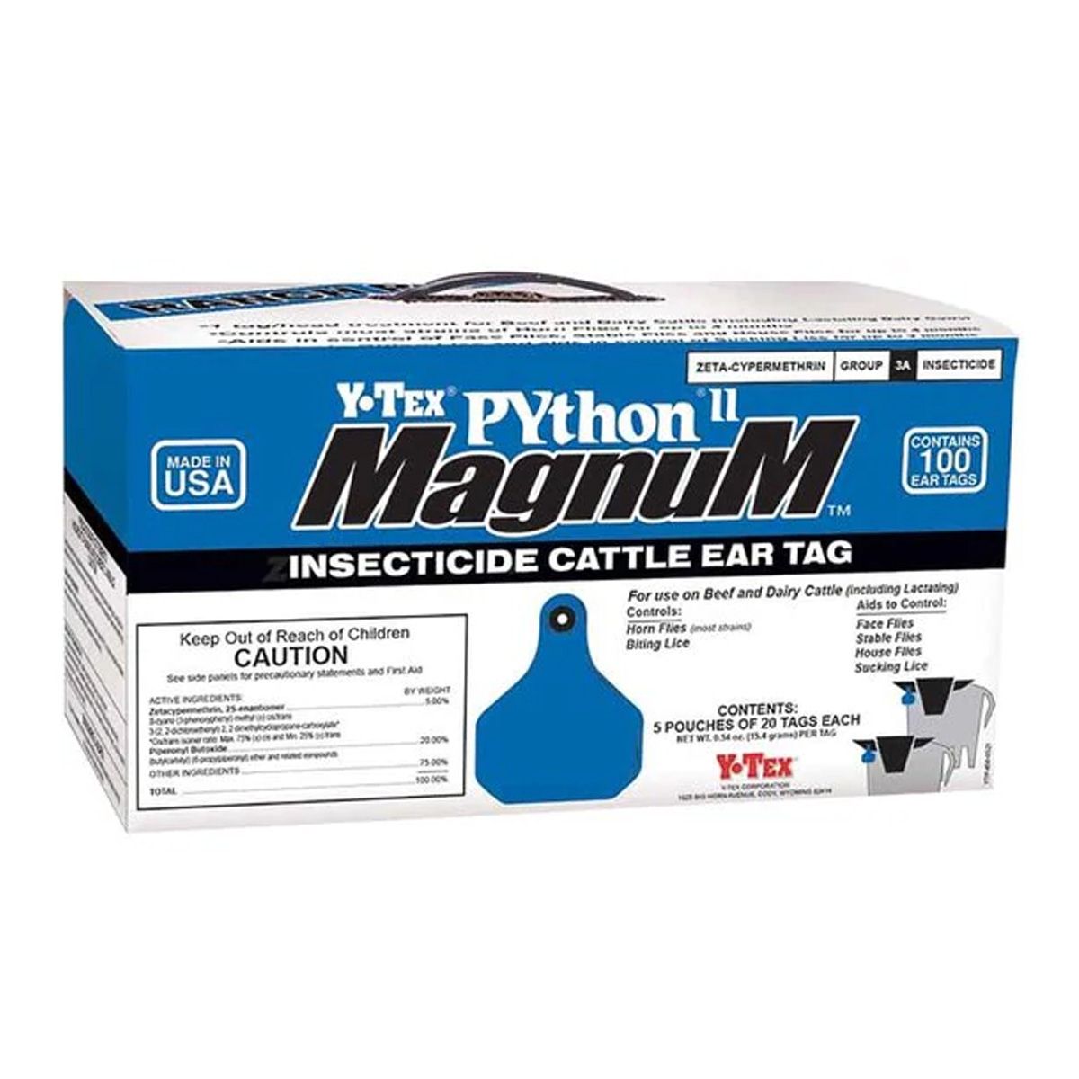 Python Magnum II Insecticide Ear Tags 100ct | Heritage Animal Health